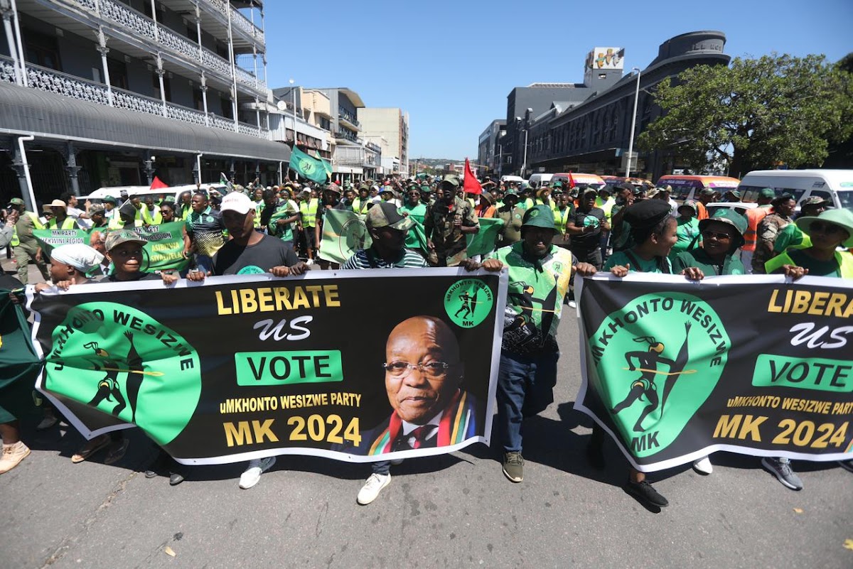 South Africa's MK Party supporters protest FNB over Zuma account Freeze ...